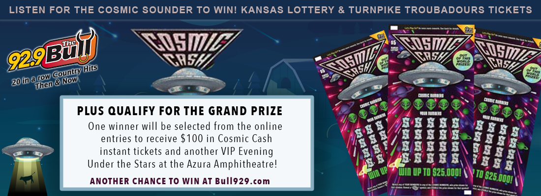 Kansas Lottery Cosmic Cash Instant tickets | 92.9 The Bull